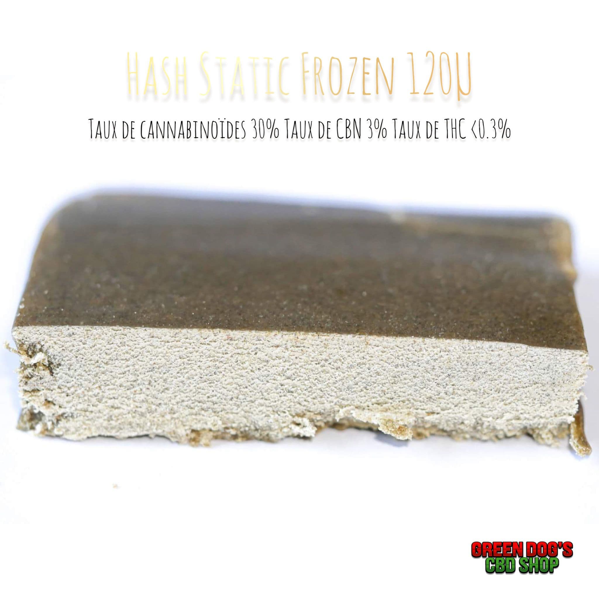 Hash Static Frozen 120µ CBD 30% | Résine CBD fabriquée à la main – Greendogs Cbd